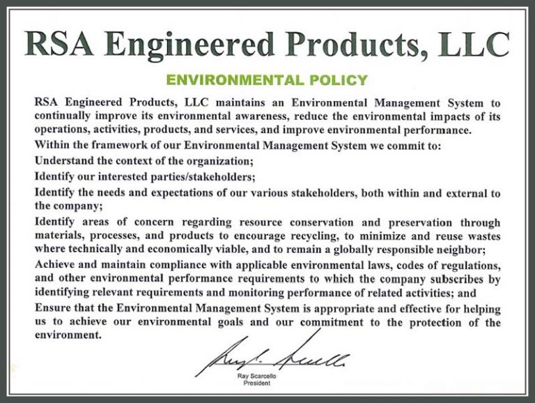 Quality - RSA Engineered Products LLC
